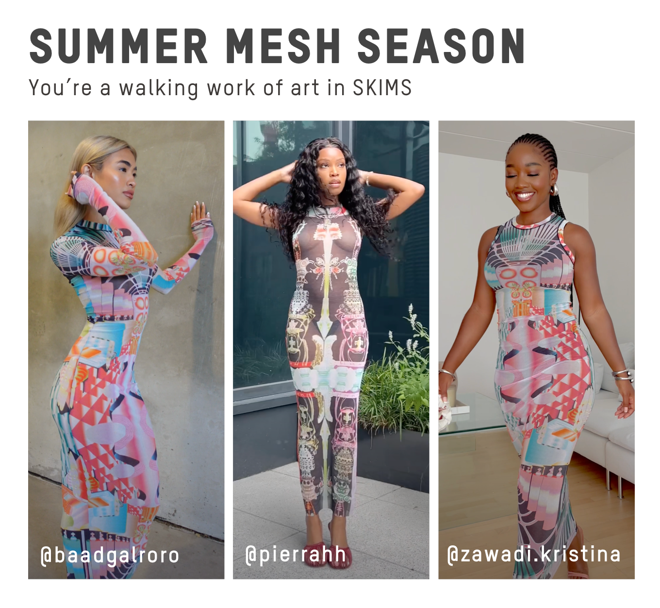 SKIMS: Just Dropped: New Summer Mesh | Milled