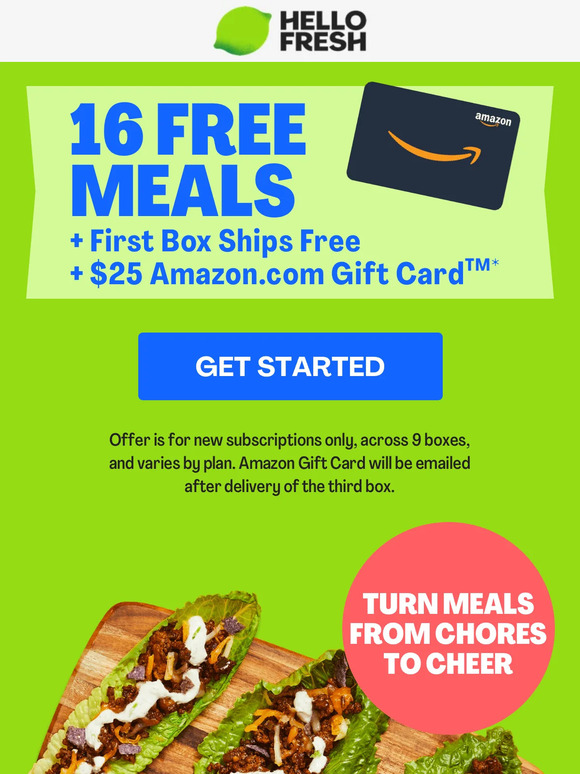 HelloFresh: Meals to cheer for + $25 Amazon.com Gift Card | Milled