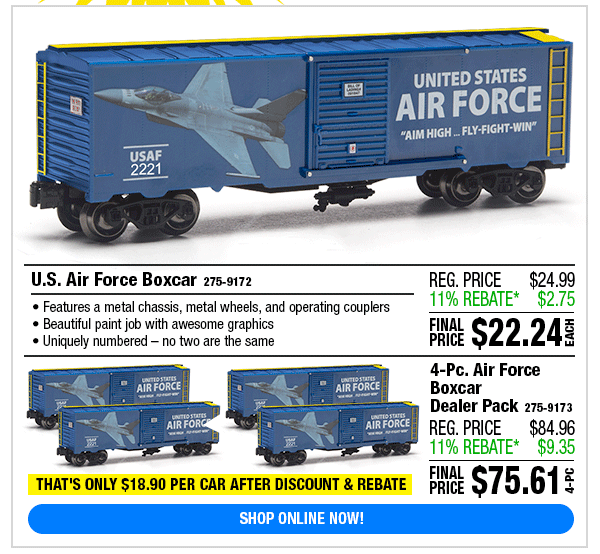 Menards: New! Armed Services Boxcars from Menards! | Milled