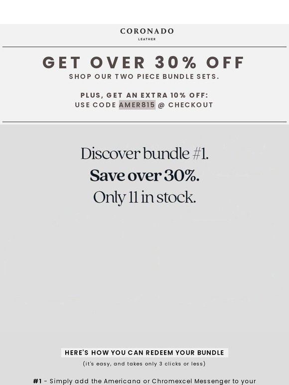 Coronado Leather: The Americana Messenger Bundle Sets | 30% Off | Milled