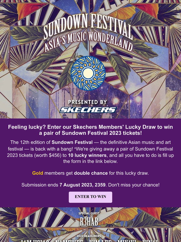Skechers: [SKECHERS MEMBERS EXCLUSIVE] Win tickets to Sundown Festival ...