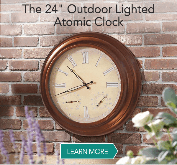 Hammacher Schlemmer: The 24'' Outdoor Lighted Atomic Clock | Milled