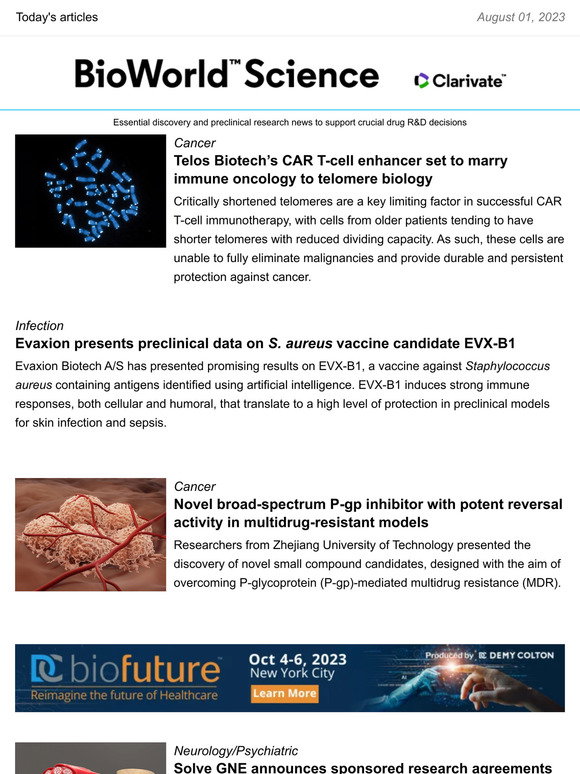BioWorld: Telos Biotech’s CAR T-cell enhancer set to marry immune ...