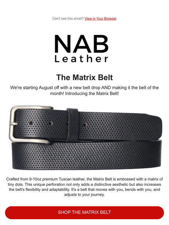 NAB Leather: Belt of the Month - The Matrix Belt | Milled