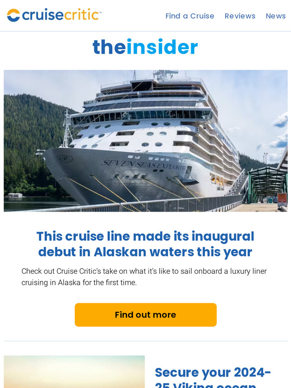 Cruisecritic: Cruise line makes its inaugural debut in Alaska; Early ...