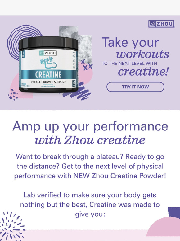 Zhou Nutrition: Introducing Our Latest Creation 💪🏼 Creatine Powder | Milled