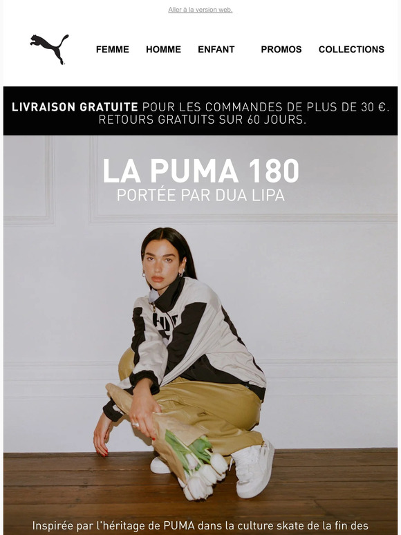 Puma: La nouvelle PUMA-180, portée par Dua Lipa | Milled