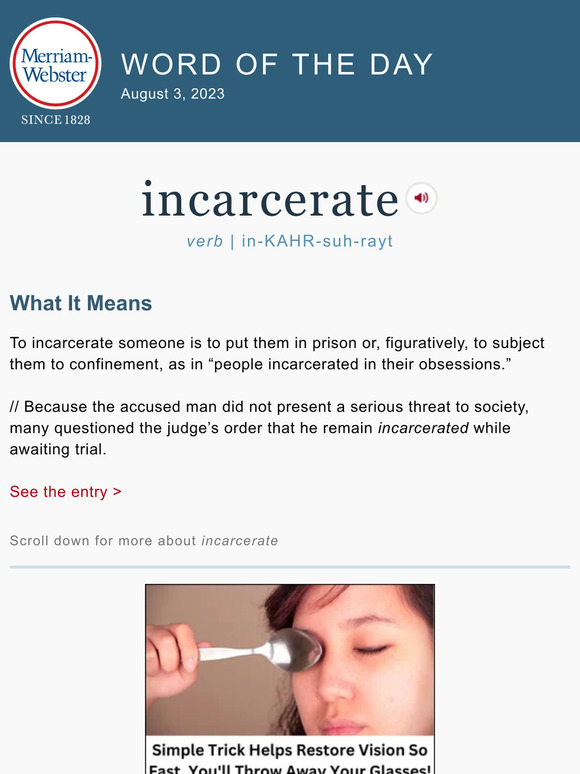 Merriam-Webster: Incarcerate - plus, Is It 'Jail' or 'Prison'? | Milled
