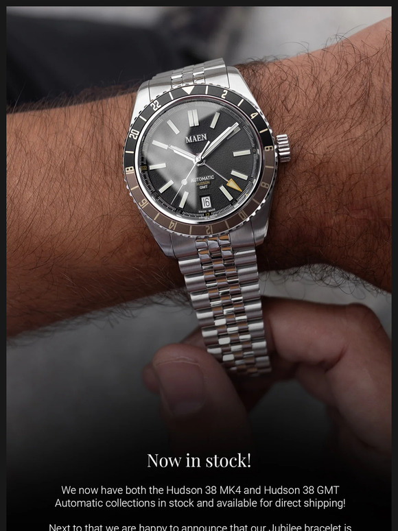 MAEN Watches: In stock - Hudson 38 MK4 & Hudson 38 GMT | Milled
