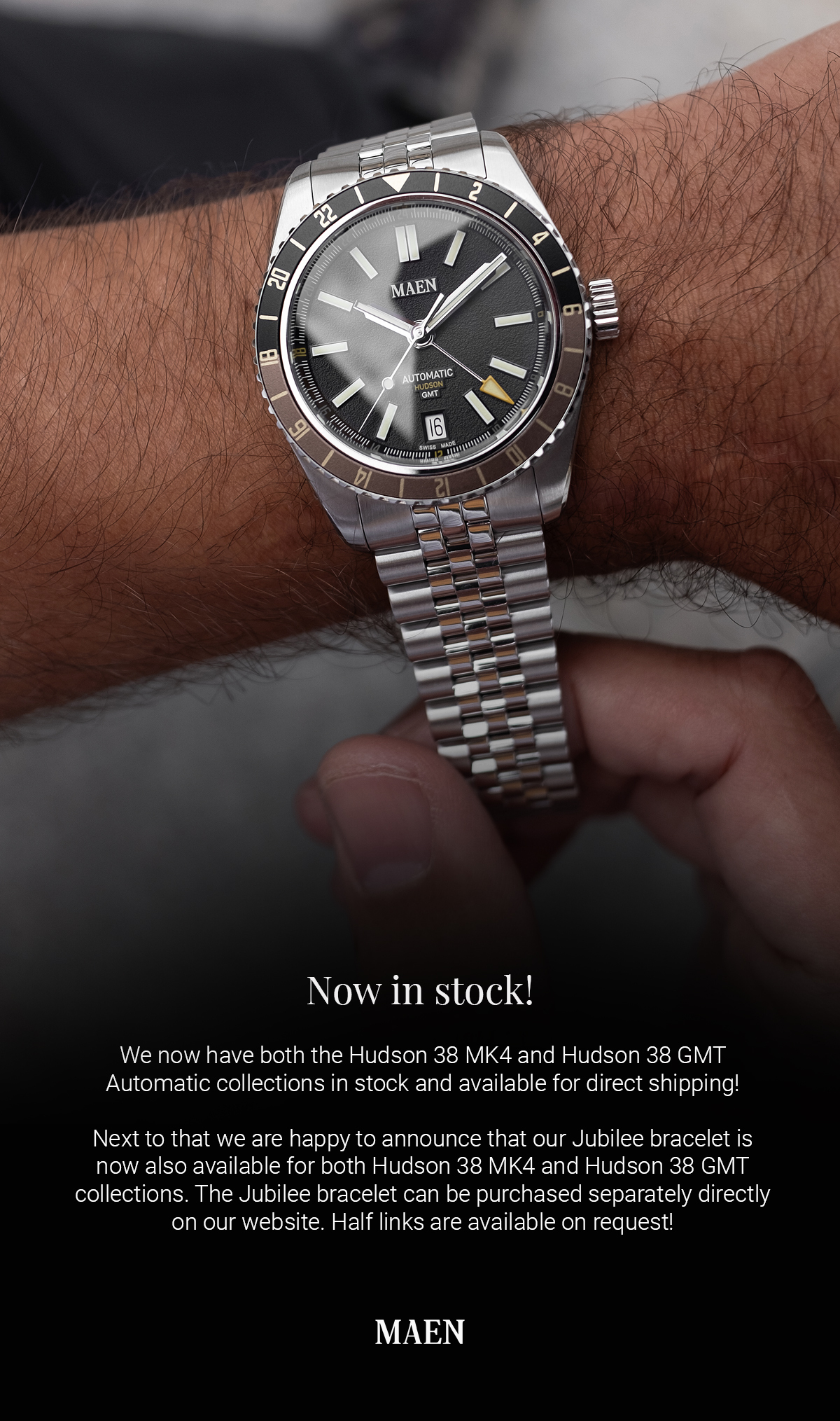 MAEN Watches: In stock - Hudson 38 MK4 & Hudson 38 GMT | Milled