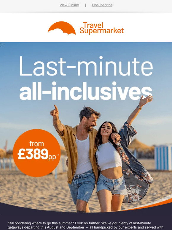 TravelSupermarket: Last-minute all-inclusive deals from £389pp* ☀️ | Milled