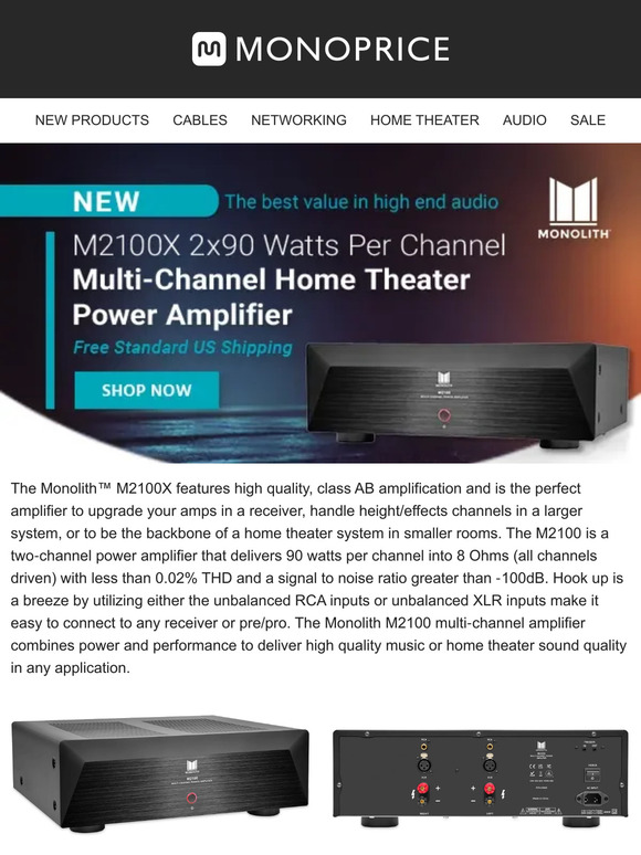 Monoprice: 👑 MONOLITH 👑 New Arrivals | Multi-Channel Home Theater Power ...