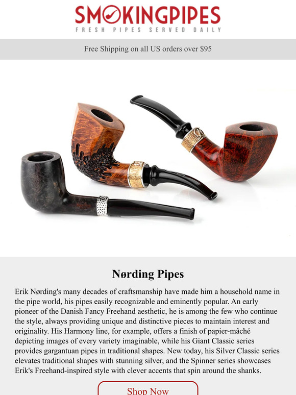 Smokingpipes: Nørding Pipes | New Silver Classic and Spinner Selections ...