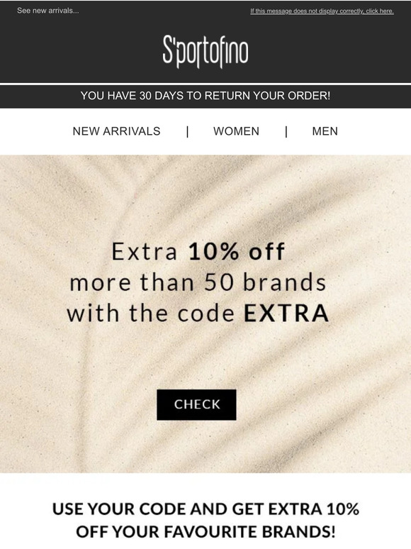 Sportofino: Extra 10% off more than 50 brands with the EXTRA code! | Milled