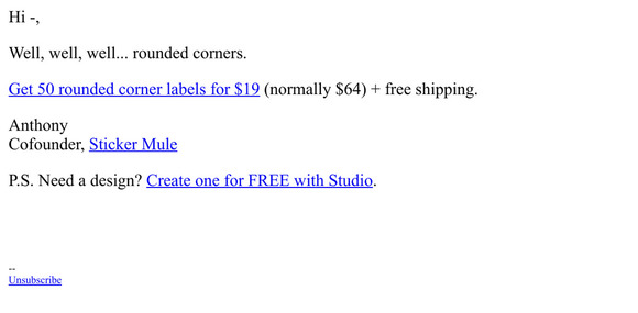 Sticker Mule: Rounded corner labels | Milled