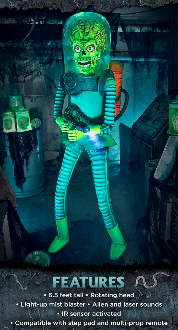 Spirit Halloween: 👽 NEW animatronic: Mars Attacks! Martian Warrior | Milled