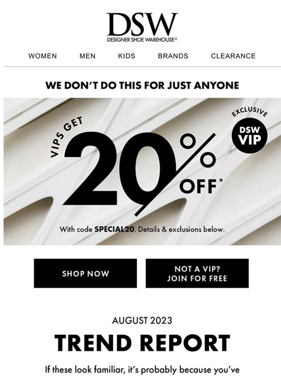 DSW: BOOM. Your July must-haves are here. 🎆 | Milled