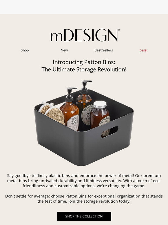 mDesign: 💚Introducing Patton Bins: A Durable & Eco-Friendly Choice | Milled