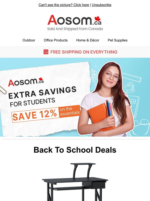 Aosom: Aosom Back To School Sale Starts Now! | Milled