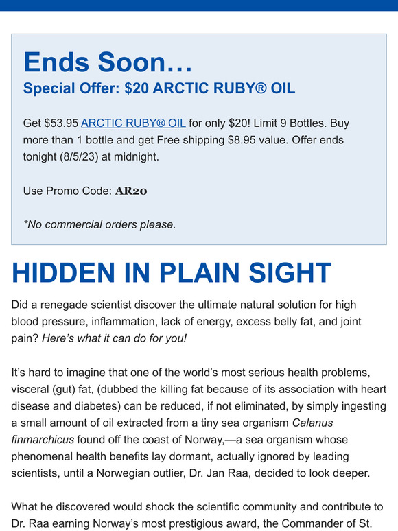 Immunocorp: $20 Arctic Ruby® Oil—Ends Soon | Milled