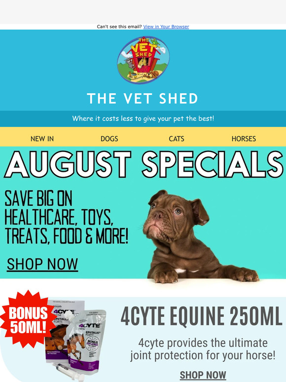 The Vet Shed: Check out our HUGE August Specials 🐾📦 | Milled