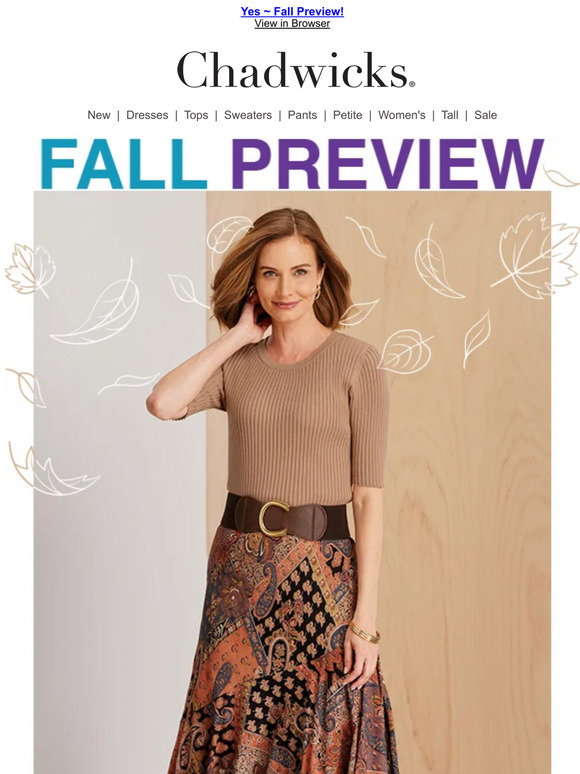 Chadwicks: New Styles & Fashions For Fall ~ Make Your Statement ~ See ...