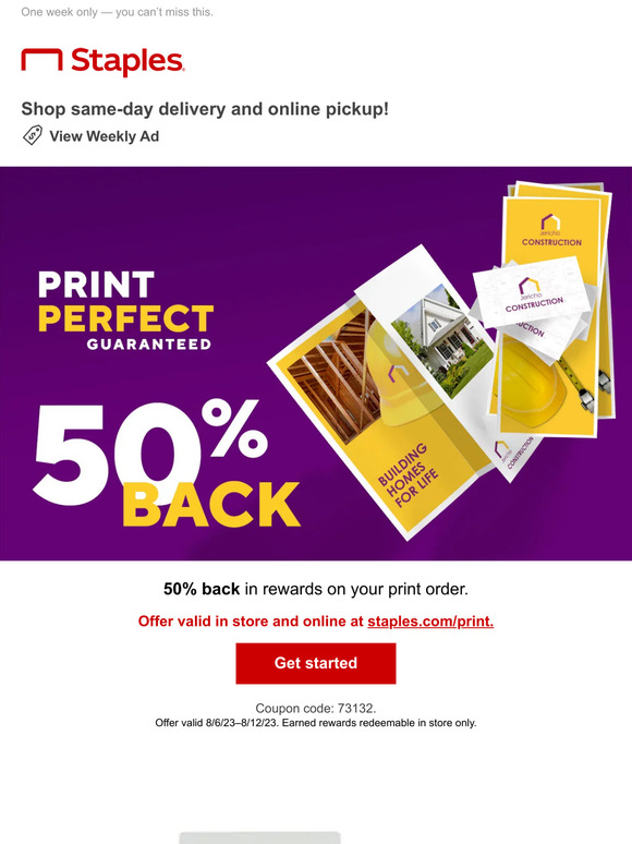 Staples: This. Never. Happens: 50% BACK IN REWARDS. | Milled