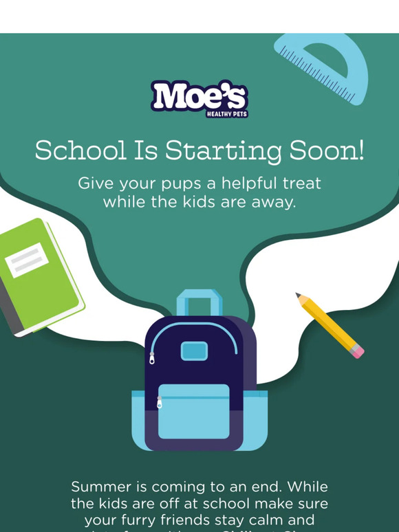 Moe's Healthy Pets: Back-to-school savings are here 📚 | Milled