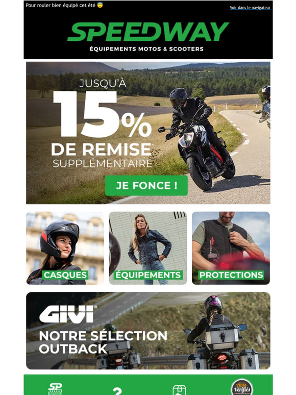 Speedway: -15% sur les meilleurs équipements 🏍️ | Milled