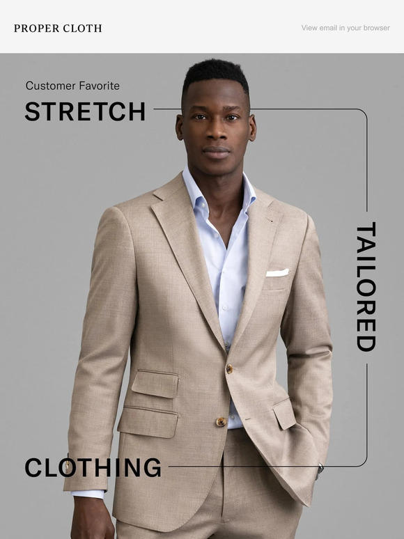 Proper Cloth: All About Comfort: Stretch Tailored Clothing | Milled