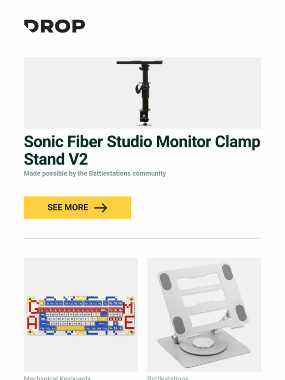 Drop: Sonic Fiber Studio Monitor Clamp Stand V2, MelGeek Pixel ...