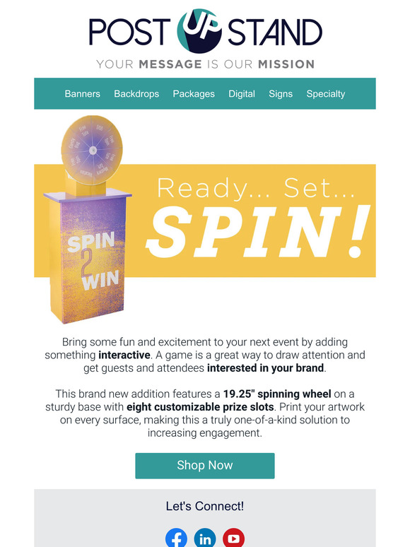 Post Up Stand: NEW! Spin Your Way Into Increased Engagement | Milled