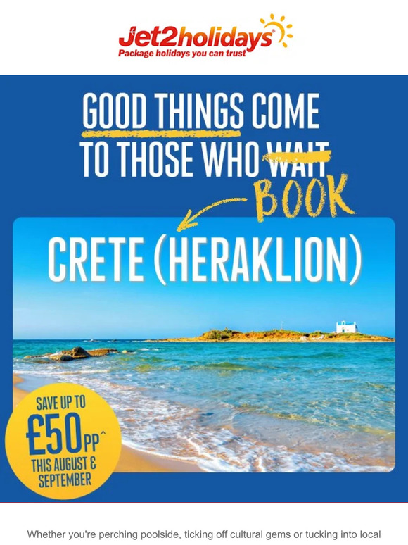 Jet2holidays: Good things come to those who book Crete (Heraklion Area ...