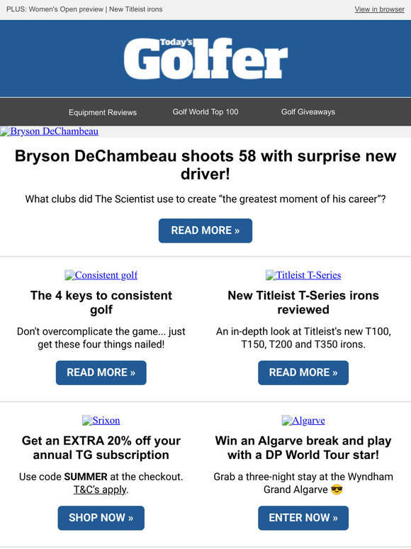 Today's Golfer: How an unusual new driver helped Bryson shoot 58! | Milled