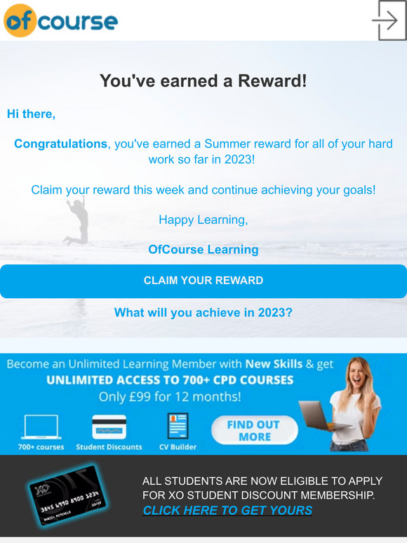 Of Course: Congratulations, you've earned a reward! | Milled