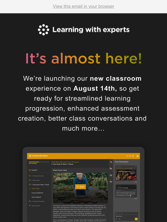 Learning with Experts: Coming soon. Discover our new classroom ...
