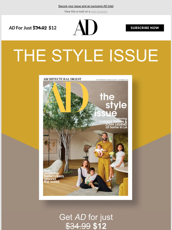 Architectural Digest The Style Issue Is Here Featuring John Legend And Chrissy Teigen Milled 