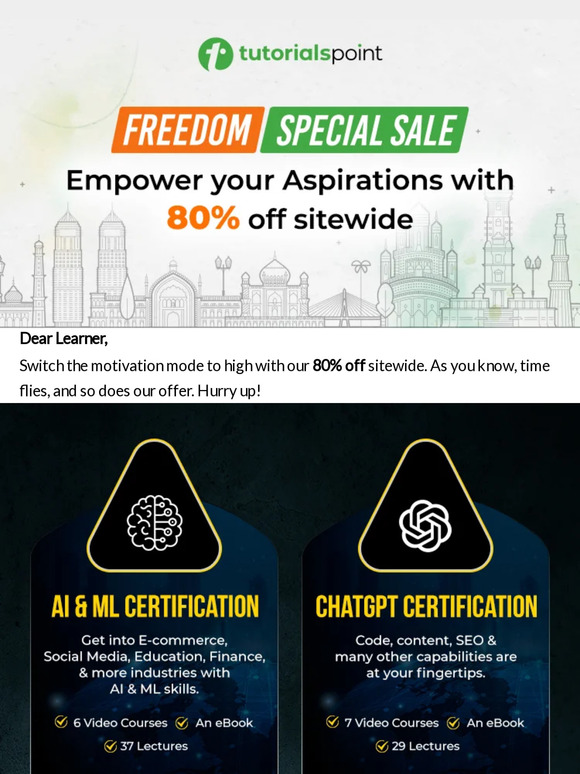 Tutorialspoint: 🥳Celebrate Freedom of Learning | Milled