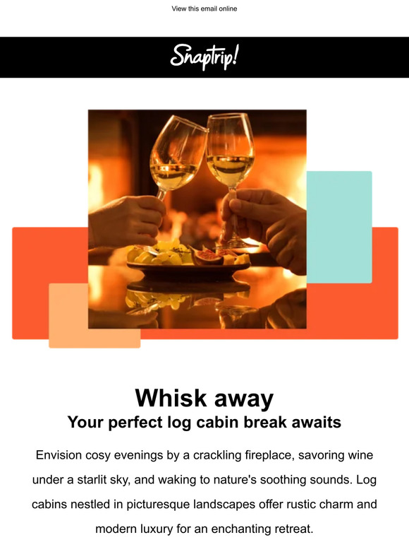 Snaptrip: Romantic log cabin breaks for two 🧡 | Milled