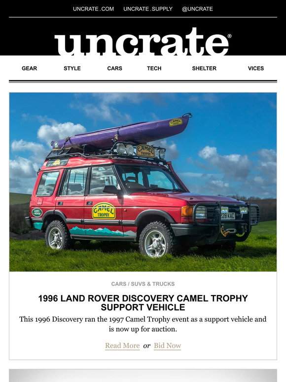 Uncrate: 1996 Land Rover Discovery Camel Trophy Support Vehicle & more ...