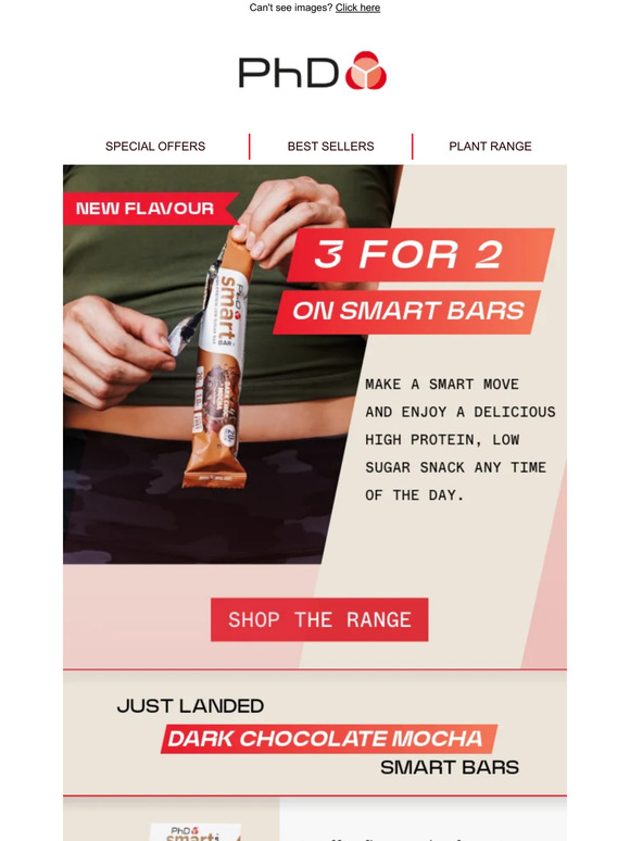 PhD Supplements: NEW IN 📣 Dark Choc Mocha Smart Bar | Milled