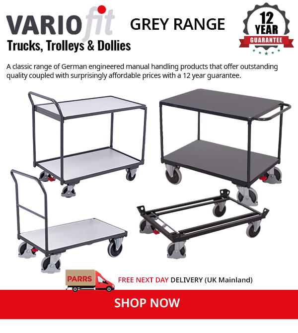 Parrs: The Grey Range of Trucks, Trollies & Dollies from Variofit | Milled