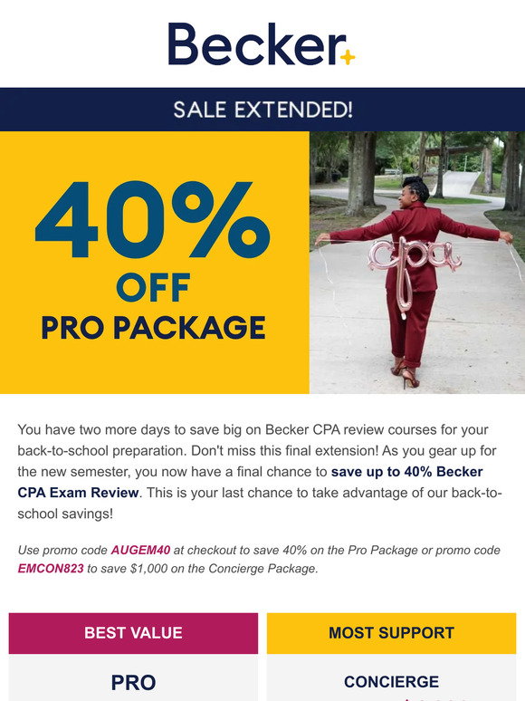 Becker: 2-Day Extension on Back to School Savings - 40% Off Becker CPA ...