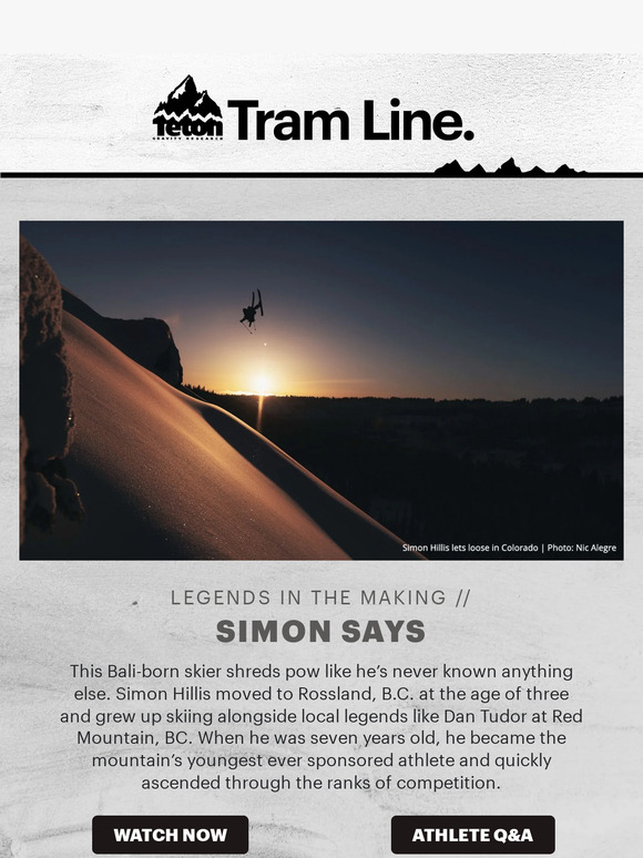 Teton Gravity Research: Tram Line: Legends in the Making: Simon Hillis ...