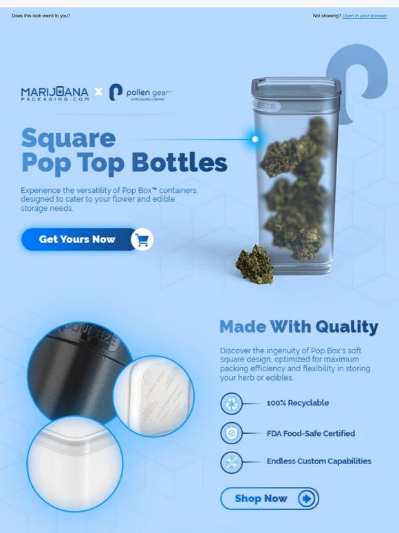 Marijuana Packaging: A New Type of Pop Top Has Appeared! 👀 | Milled
