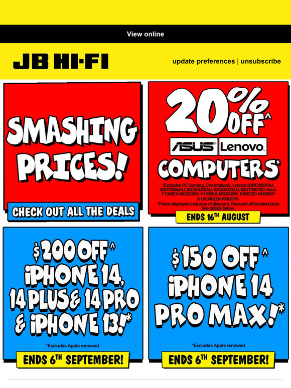JB Hi-Fi: 20% off ASUS & Lenovo Computers + Stacks more! | Milled