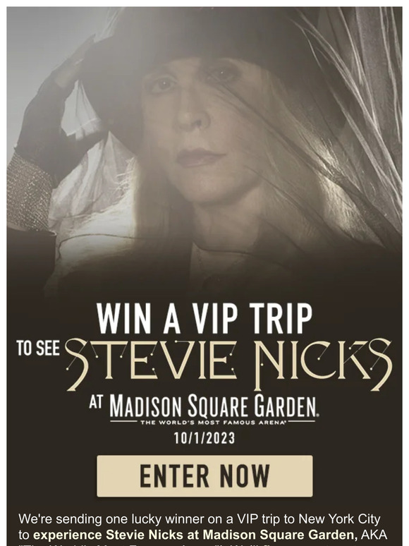 Prizeo: 🎫 Experience Stevie Nicks at "The World's Most Famous Arena ...