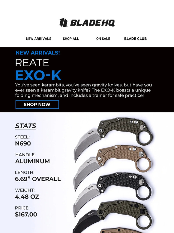 Blade HQ - Source: Reate EXO-K restock & new arrivals from Arcform ...