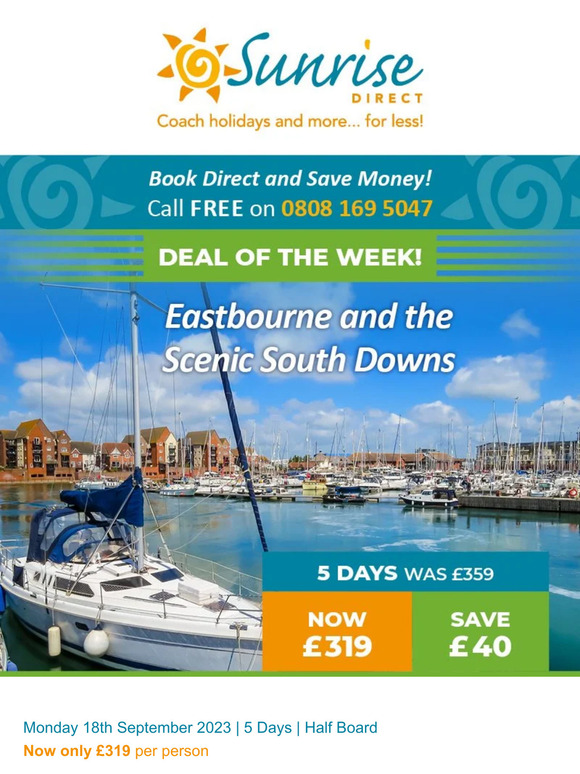 Sunrise Direct: Deal of the Week: Eastbourne & The South Downs | Milled