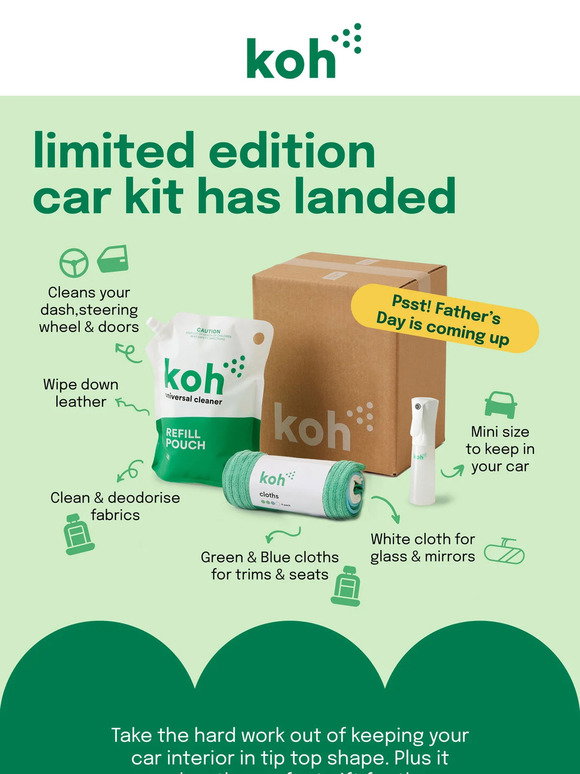 Koh: Hey — 🚗 the Limited Edition Car Kit is here! | Milled